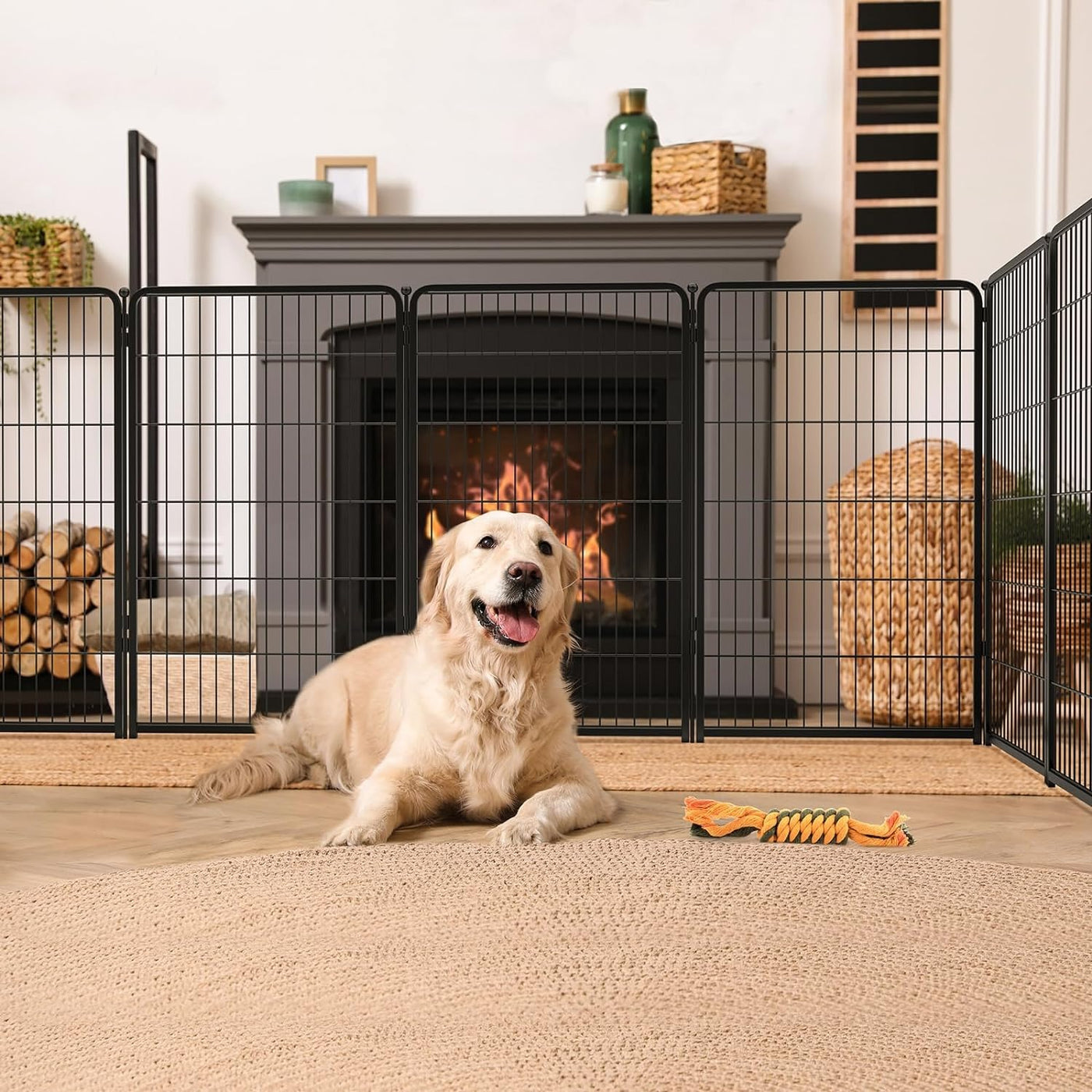 Indoor Dog Playpen with Threshold-Free Gate – FXW